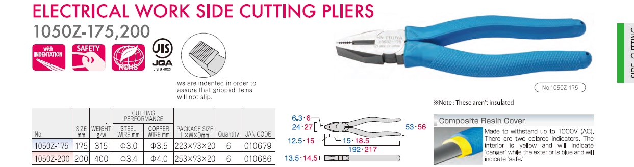 Ichiban Precision Sdn Bhd - Fujiya - Fujiya Z Series (Electric Works Pliers), High Leverage ...
